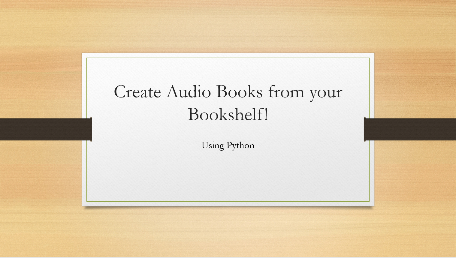 Create Audio Books From Your Bookshelf Using Python Ergo Sum